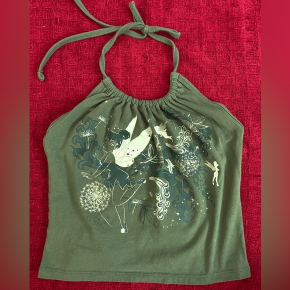 Hot Topic | Tops | Y2k Green Tinkerbell Halter Top | Poshmark